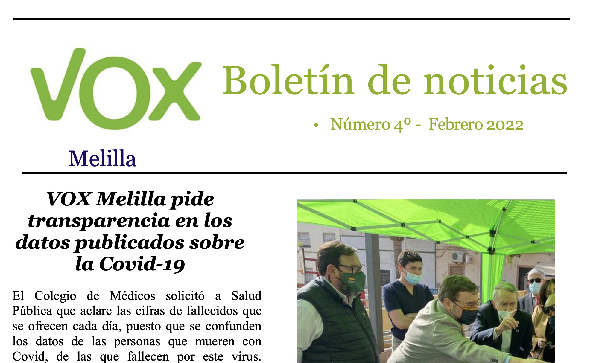 VOX Melilla lanza un nuevo boletín de noticias mensual - VOX VOX Melilla lanza un nuevo boletín de noticias mensual - VOX
